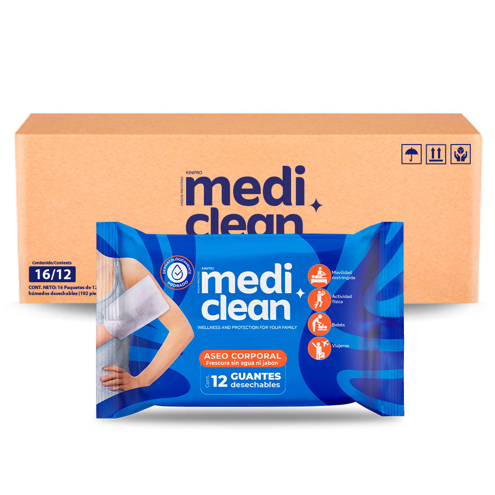 MediClean Guante de Aseo Corporal - 16 paquetes. – Mediclean Shop